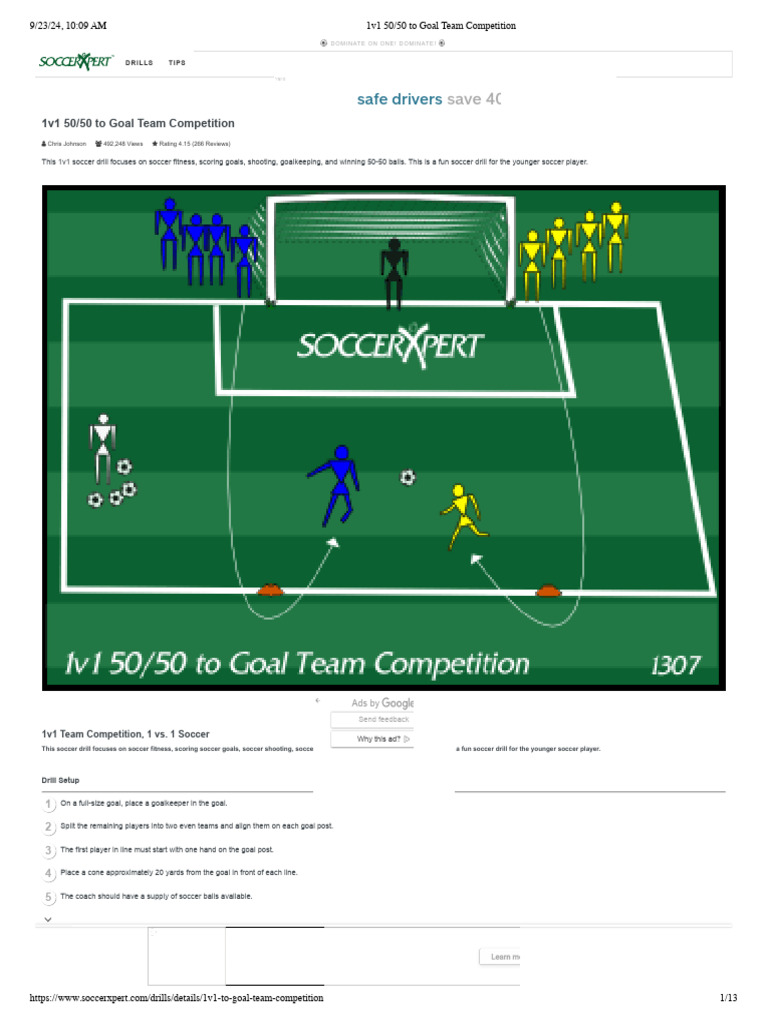 1v1 50_50 to Goal Team Competition | PDF | Ball Games | Sports