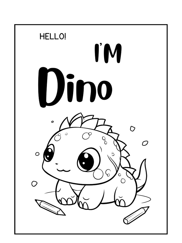 Dinosaur SEL Printable Coloring Pages Worksheets in Black White ...