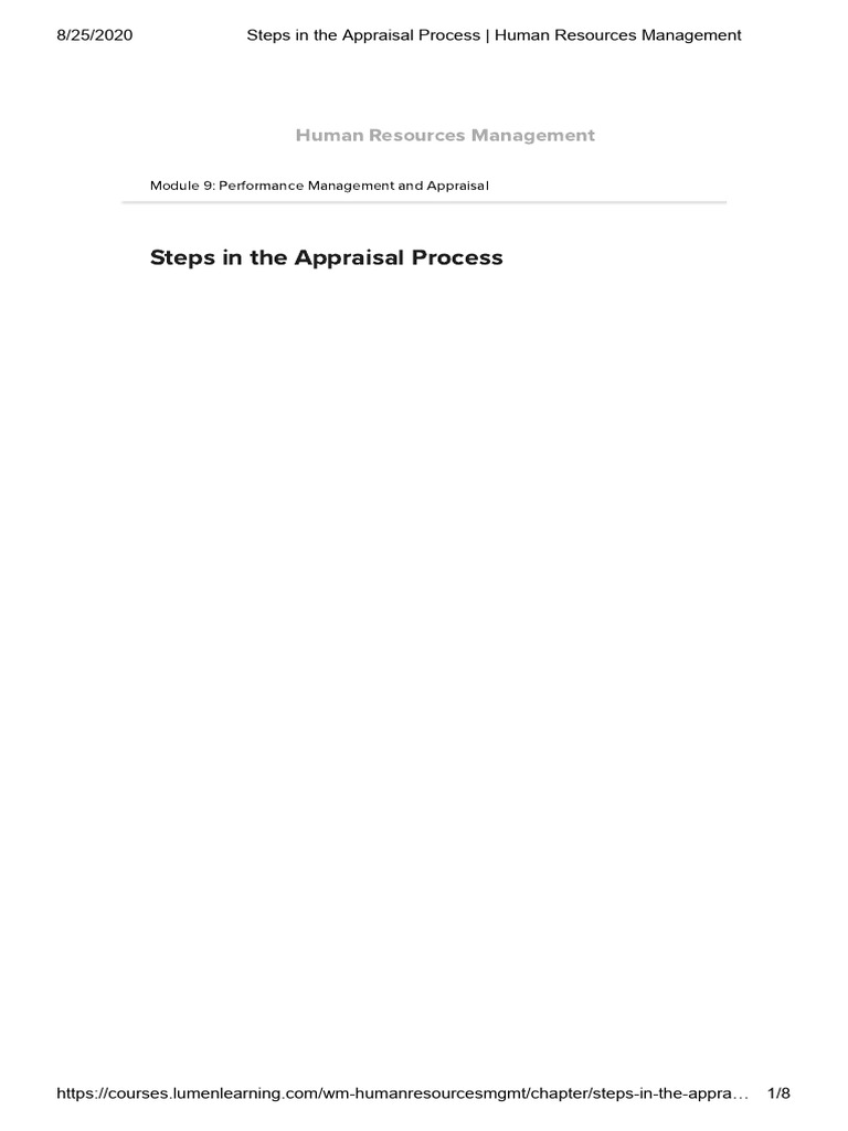 Steps in the HR Appraisal Process | PDF | Performance Appraisal | Human ...