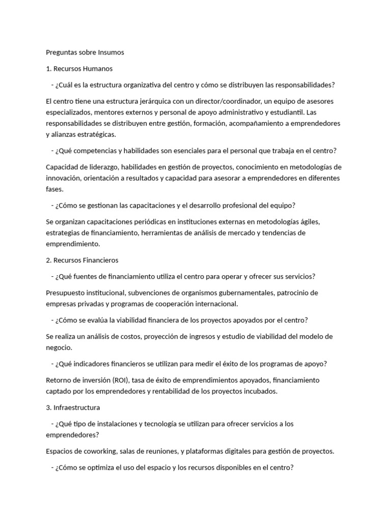 Respuestas a preguntas | PDF | Iniciativa empresarial | Investigación de mercado