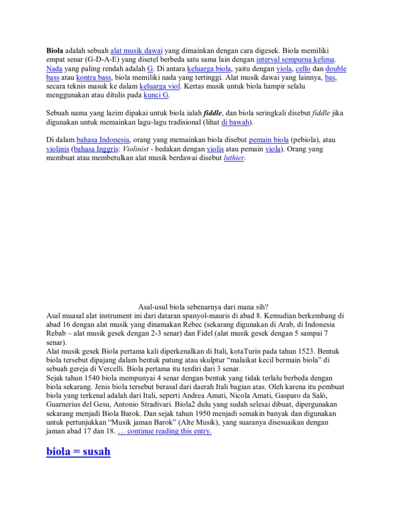 Sejarah Biola | PDF