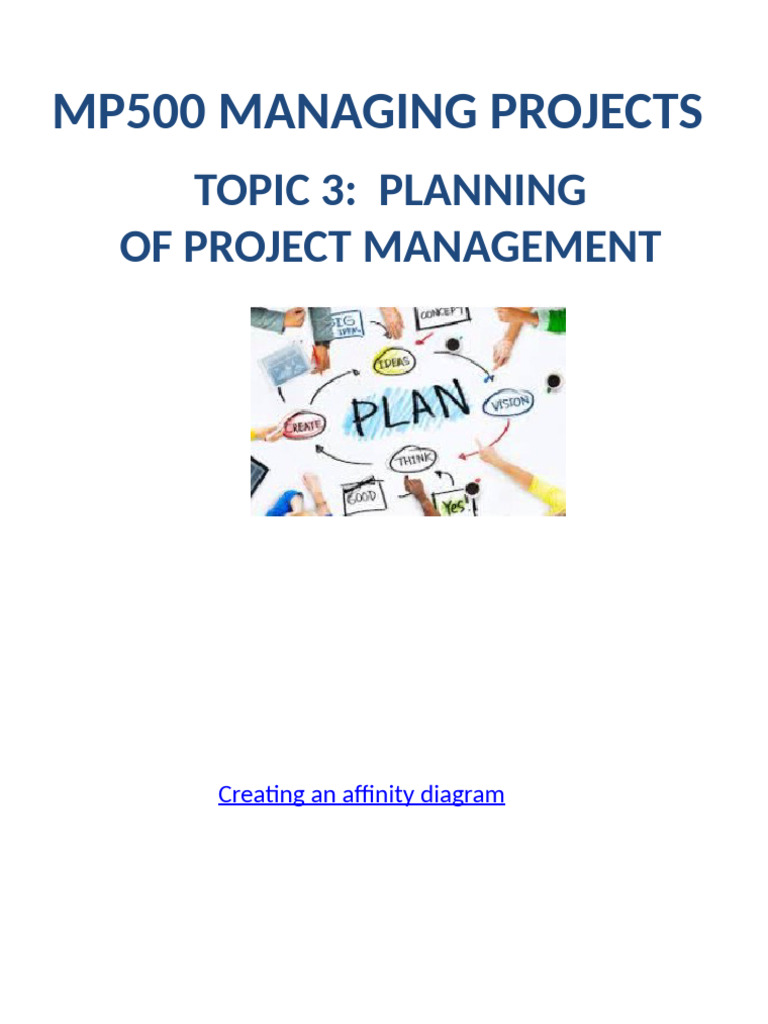 Topic 3 Planning of Project Management | PDF