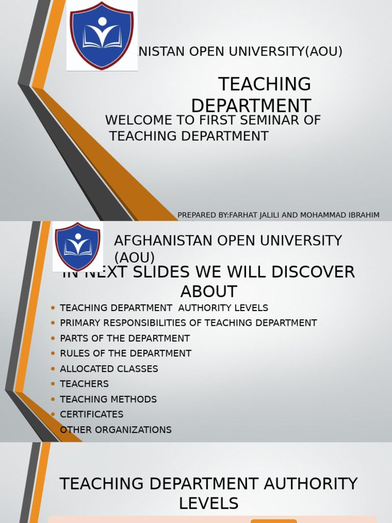 Teaching Department PPT Slides | PDF | Teaching Method | Teachers