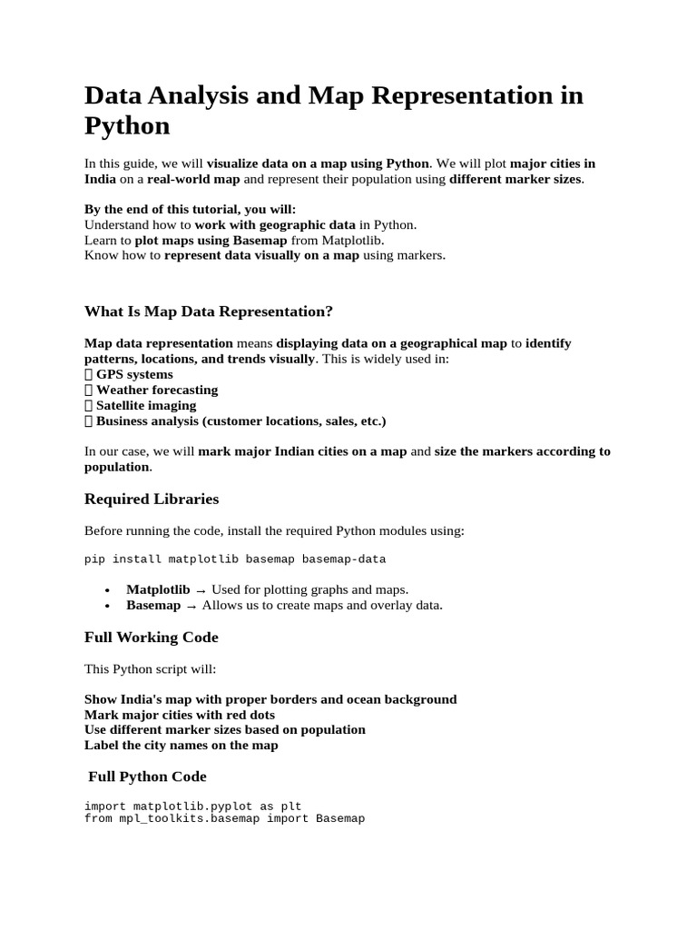 Data Analysis and Representation On A Map With Mouse Interaction | PDF ...