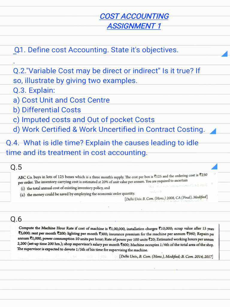 Costing Assignment 1 240412 222110 | PDF