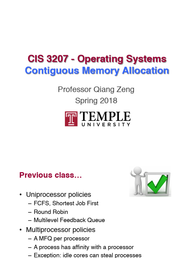 13 Contiguous Memory Allocation Pdf Algorithms And Data Structures Computer Science