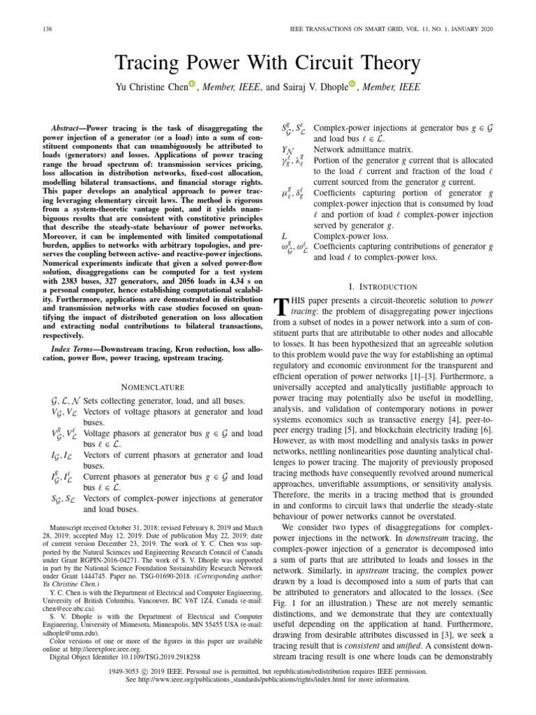 Tracing Power With Circuit Theory | PDF | Matrix (Mathematics ...