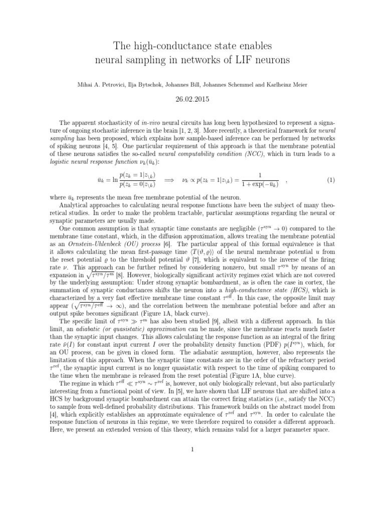 Mihai A. Petrovici, Ilja Bytschok, Johannes Bill, Johannes Schemmel and Karlheinz Meier - The ...