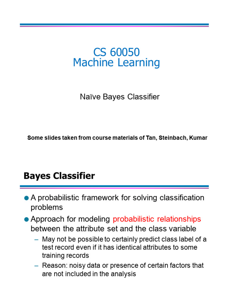 ML-09-naive-bayes-classifier | PDF | Bayesian Inference | Statistical Classification