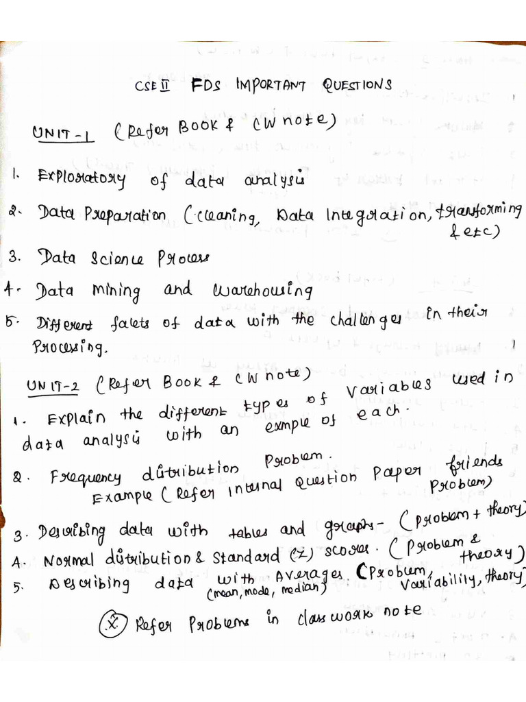 Fds Important Questions + Analytical Questions | PDF