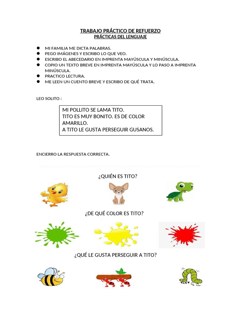 Trabajo Práctico de Refuerzo | PDF