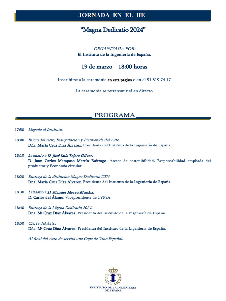 Programa Magna Dedicatio 2024 | PDF