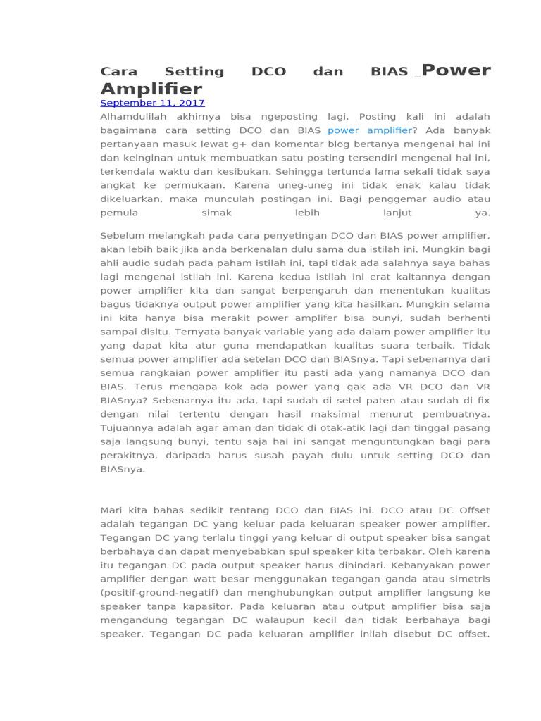 Cara Setting DCO dan BIAS | PDF
