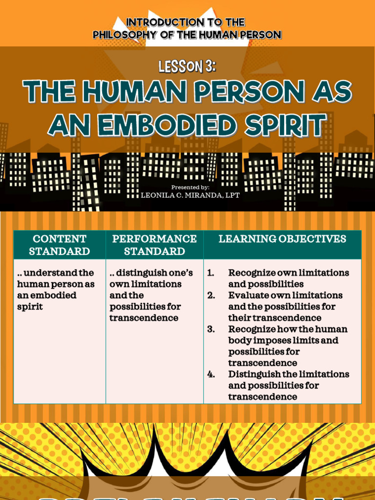 IPHP Lesson 3 - The Human Person As An Embodied Spirit | PDF | Identity ...