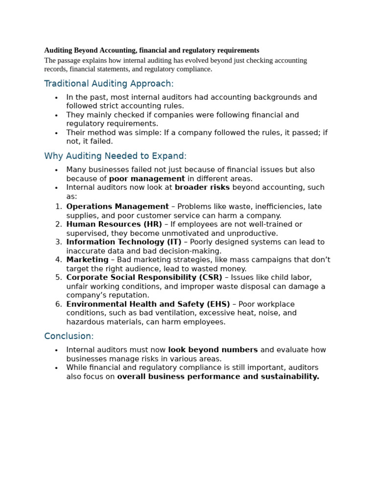 Operational Auditing | PDF