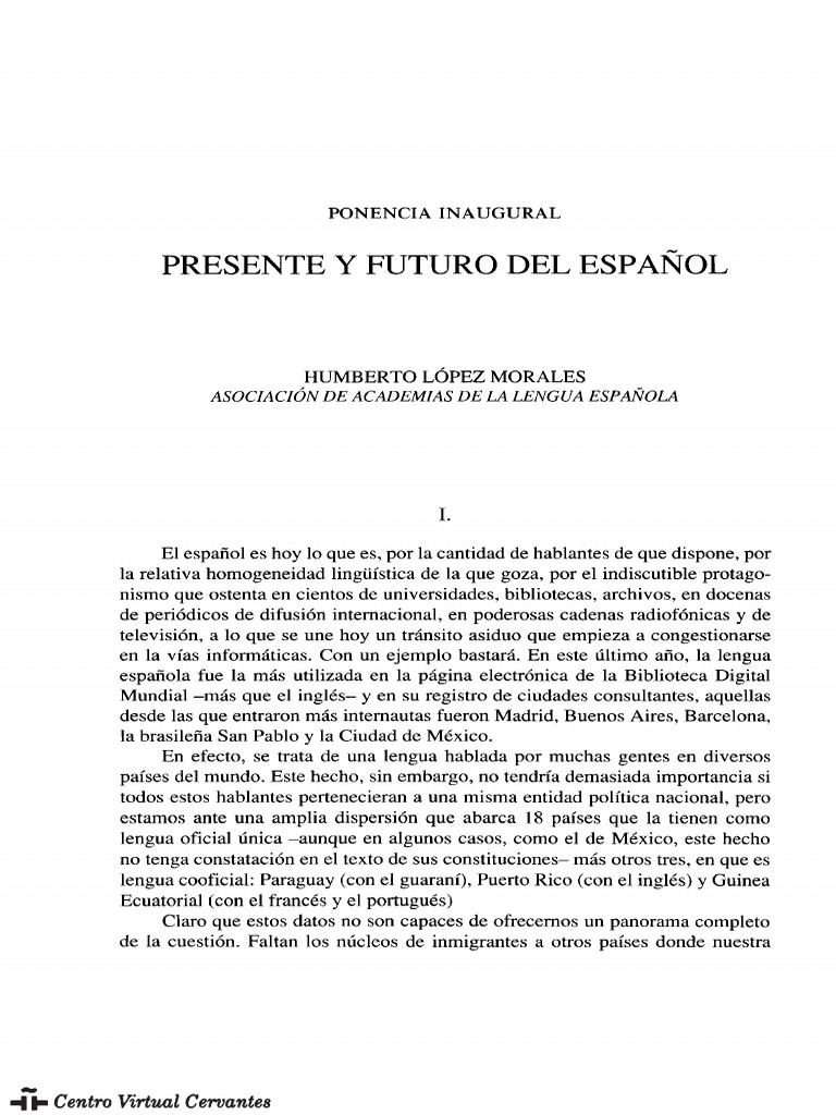 Presente y futuro del español- López Morales | PDF | Lengua española