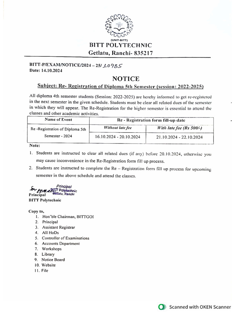 Notice 5th Re-Registration | PDF