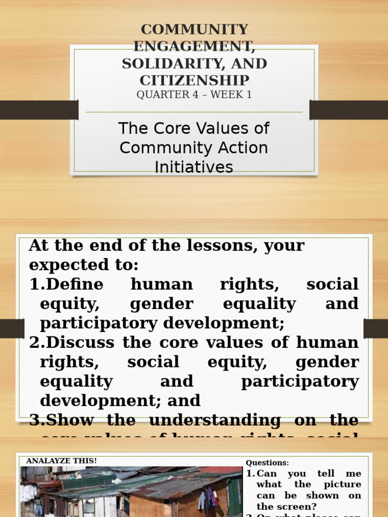 Cesc-Quarter 4 Week 1 - Core Values of Community Action Initiatives ...