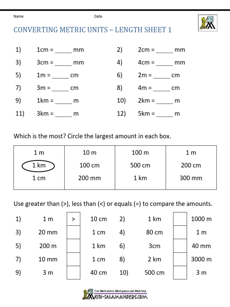 Converting Metric Units Length 1 | PDF