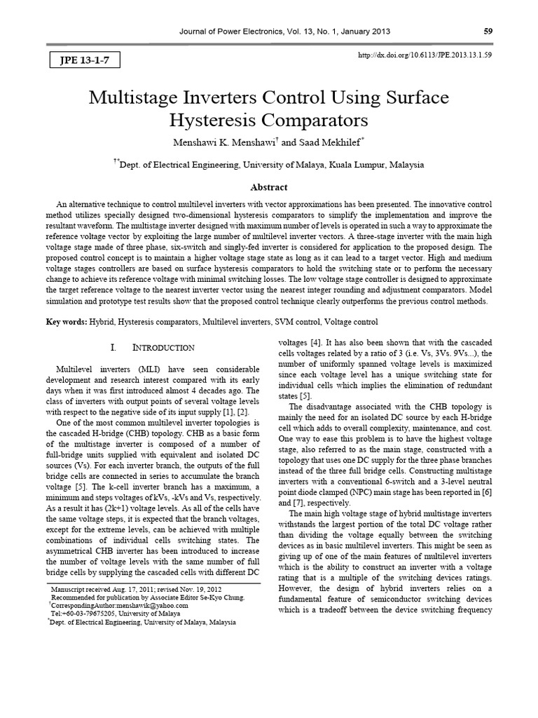Multistage Inverter Control Techniques | PDF | Power Inverter | Power Electronics
