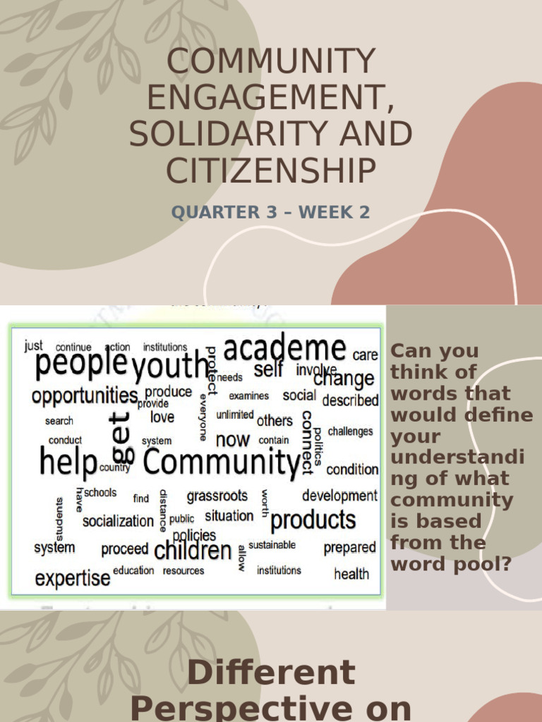 Community Engagement Q3 WEEK2 | PDF | Social Sciences | Community