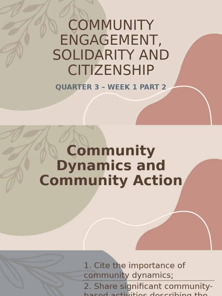 Community Engagement Q3 WEEK1 d3 | PDF | Community | Empowerment