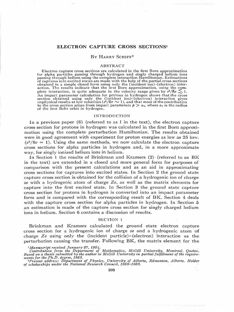Electron Capture Cross Sections Pdf Electron Cross Section Physics
