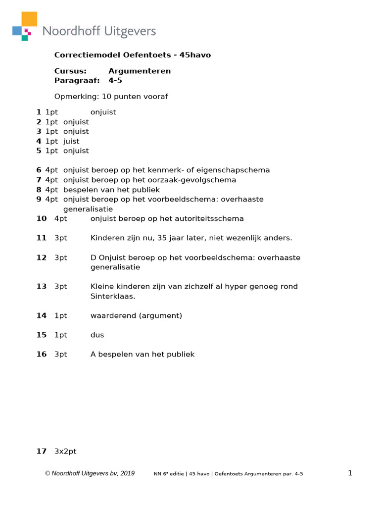 hs oefentoets argumenteren juni 2024 antwoorden | PDF