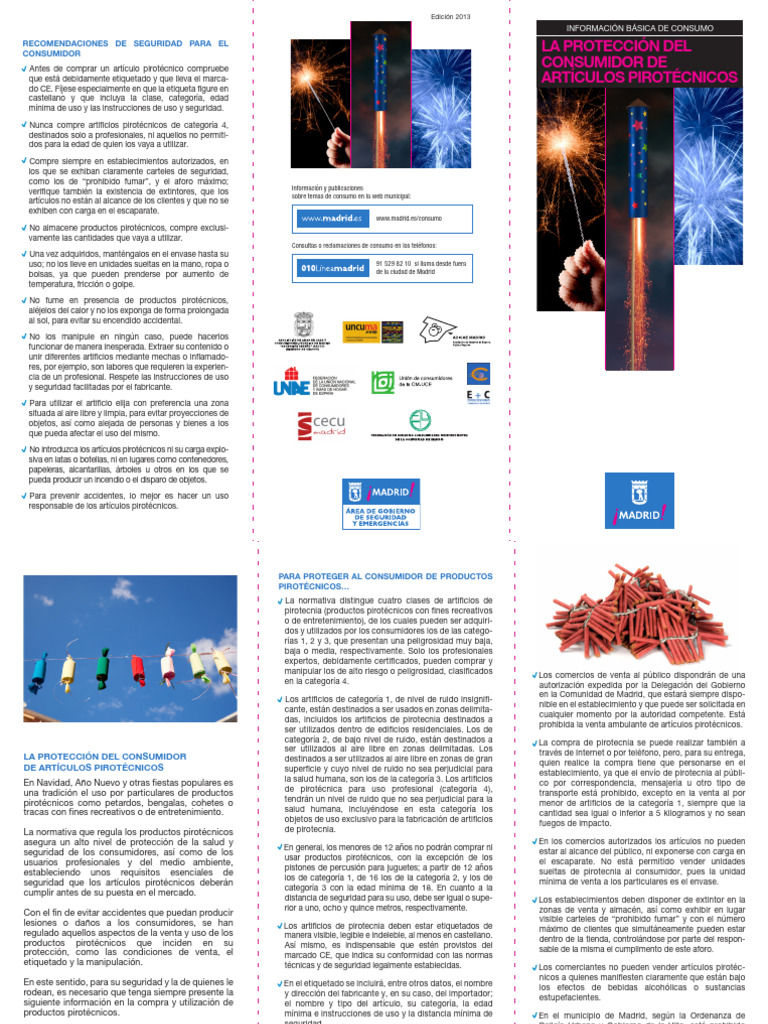 Seguridad en Artículos Pirotécnicos | PDF | Pirotécnica
