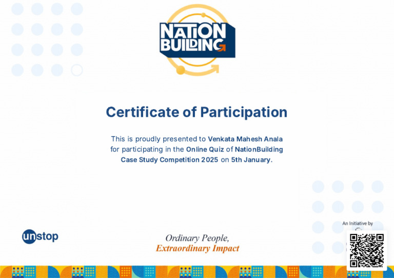 Unstop Nation Buiding Quiz | PDF