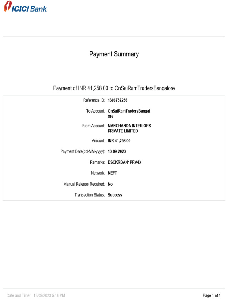 Initiate Single Entry Payment Summary UX313!09!2023 | PDF