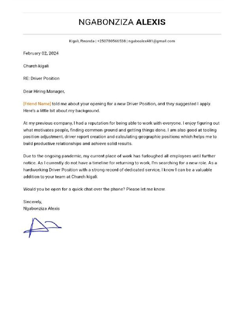 Cover Letter | PDF