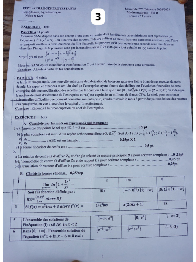 DDT Colpro Maths - PCT-SVT | PDF