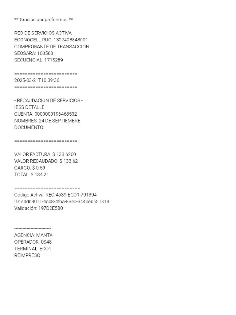 Recibo | PDF