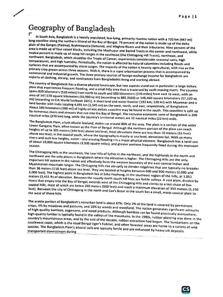 Lecture Sheet 1 Bangladesh Studies | PDF