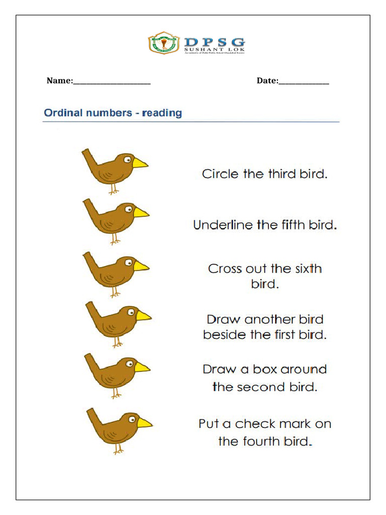 Maths Assignment Ordinal Numbers | PDF