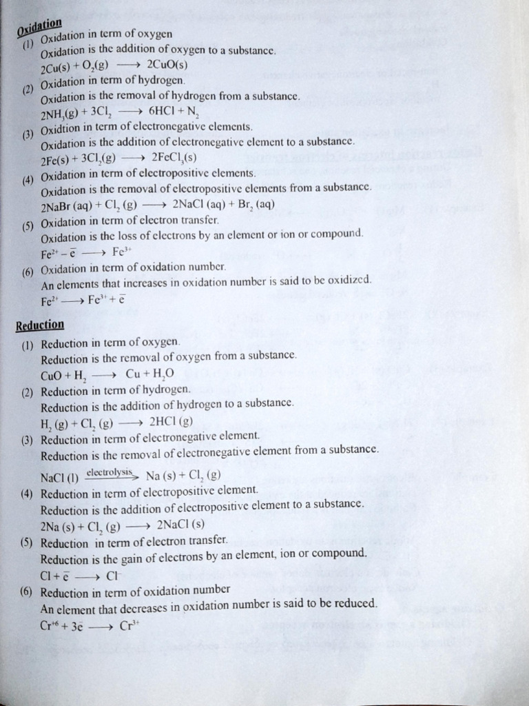 Oxidation and Reduction 1 | PDF