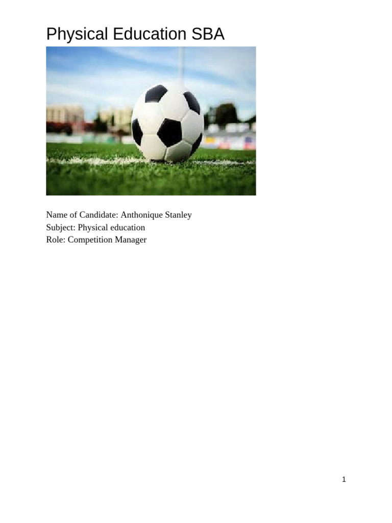Physical Education SBA | PDF | Association Football | Team Sports
