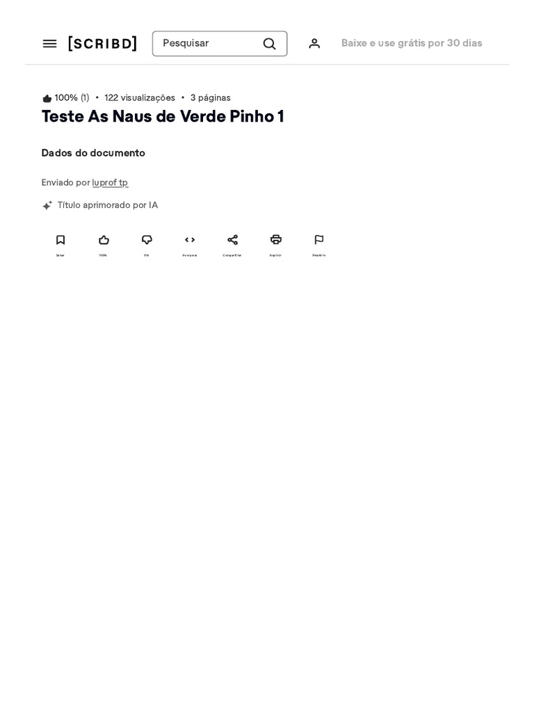 Teste das Naus de Verde Pinho | PDF