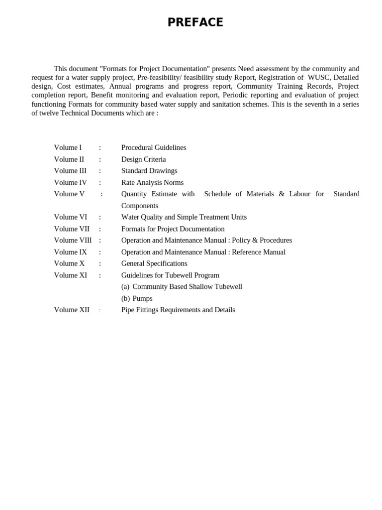 Water Supply Project Documentation Formats | PDF | Water Supply ...