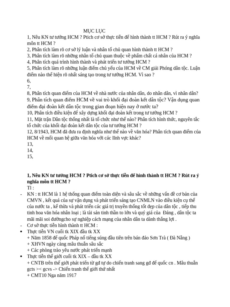 Tai Lieu Môn TTHCM | PDF