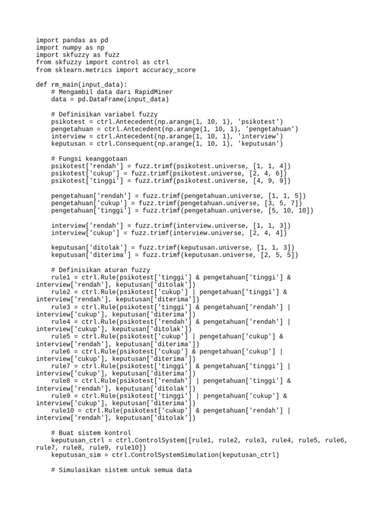 Fuzzy Logic Decision System in Python | PDF