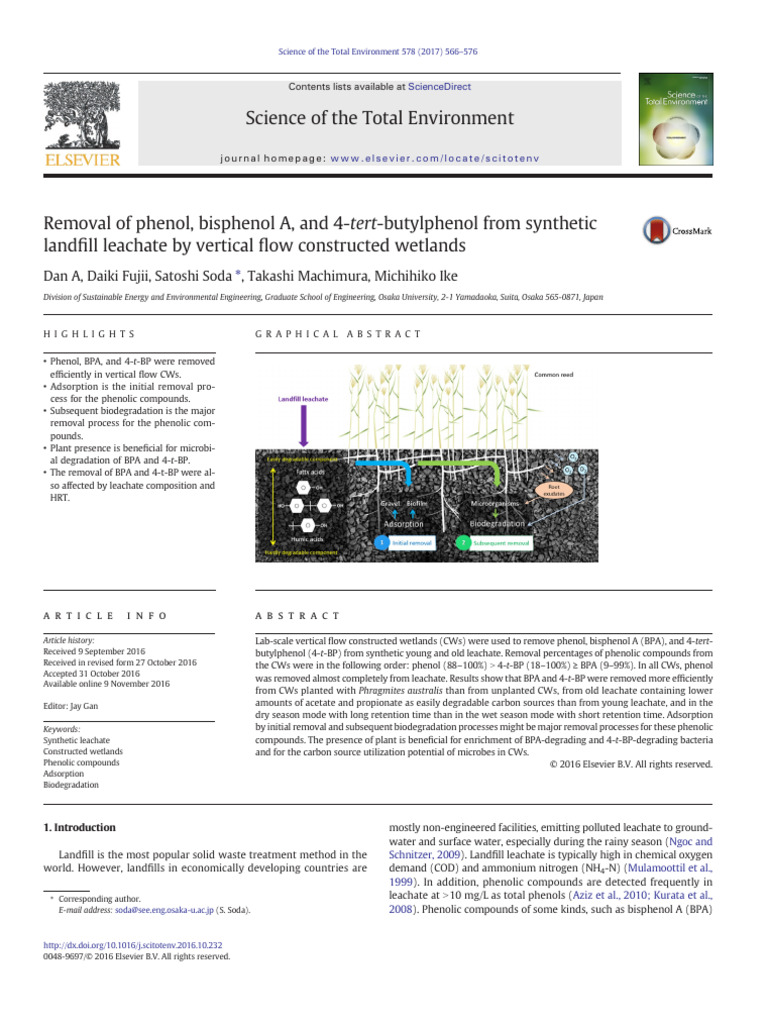 FUJII 2017 Removal of phenol, bisphenol A, and 4-tert-butylphenol from synthetic | PDF ...