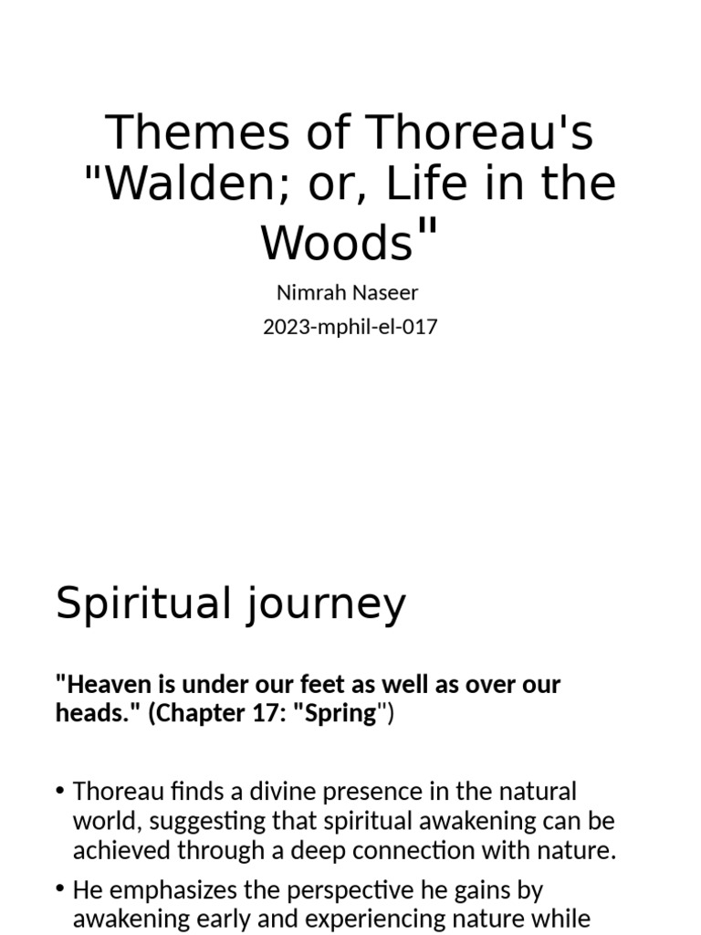 Themes in Thoreau's Walden | PDF | Walden