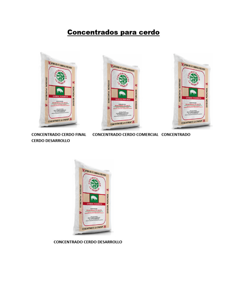 Concentrados para Cerdo | PDF