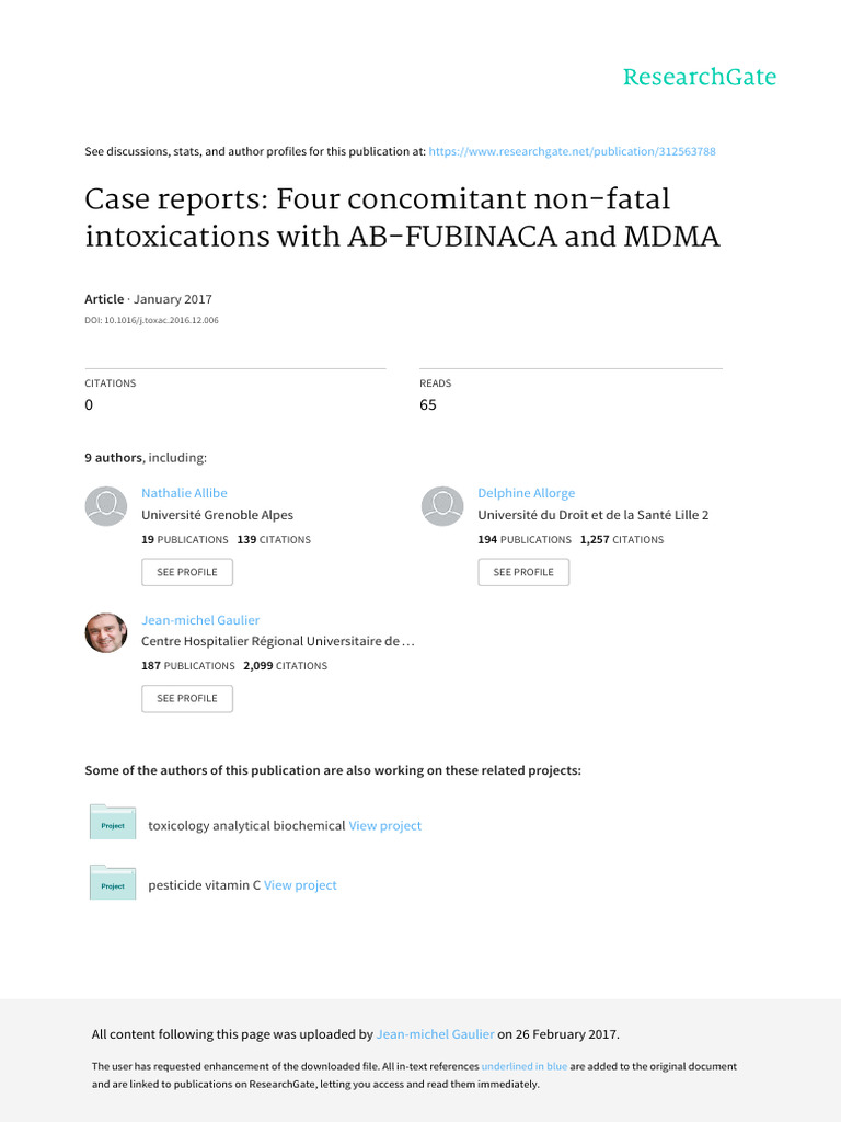Case reports Four concomitant non-fatalintoxications with AB-FUBINACA ...