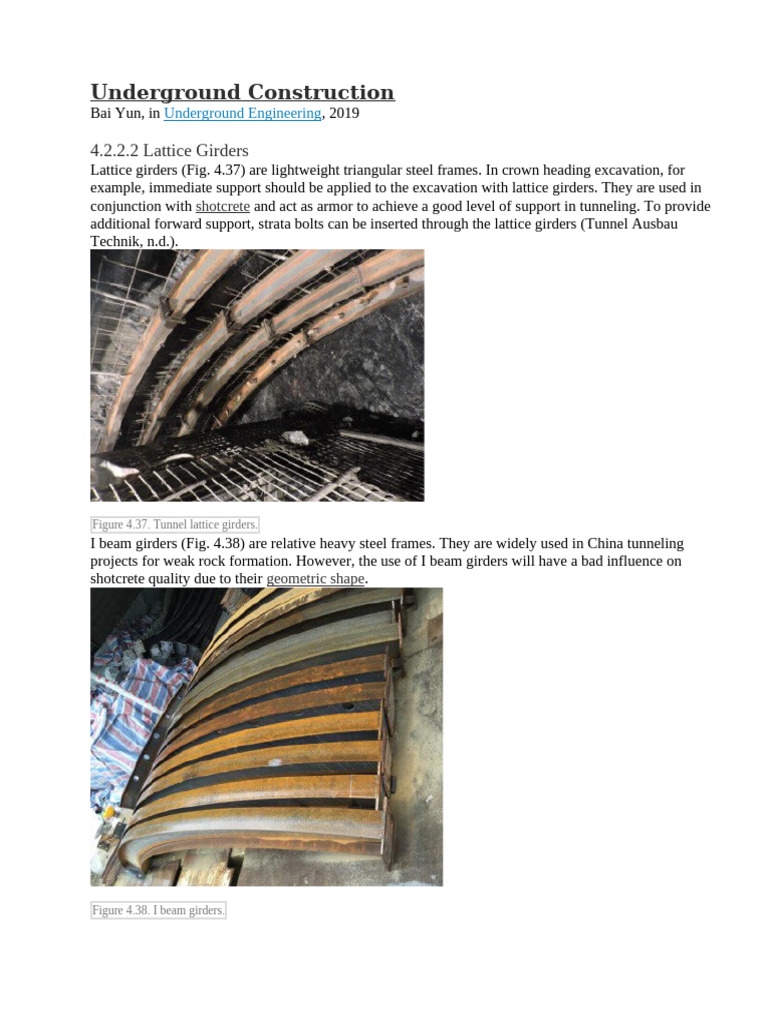 Notes on Underground Consteuctions | PDF | Buckling | Bending