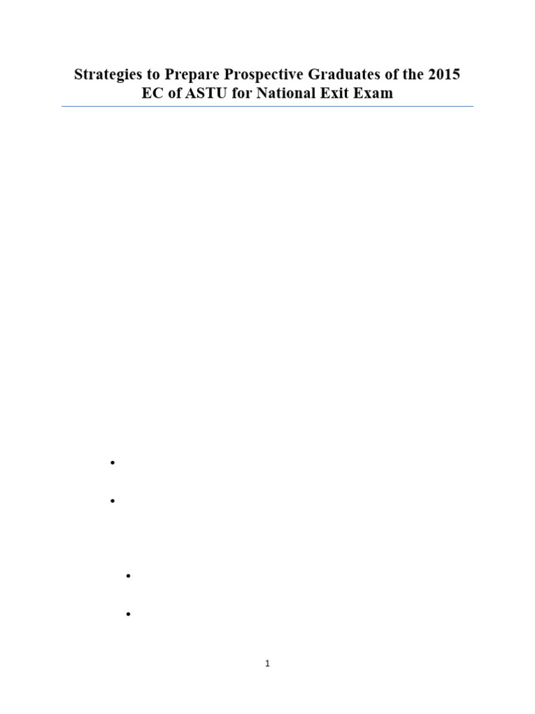 Exit Exam Preparation Strategies for ASTU | PDF