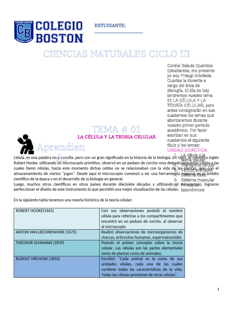 Teoría Celular y Tipos de Células | PDF | Biología Celular) | Organismos