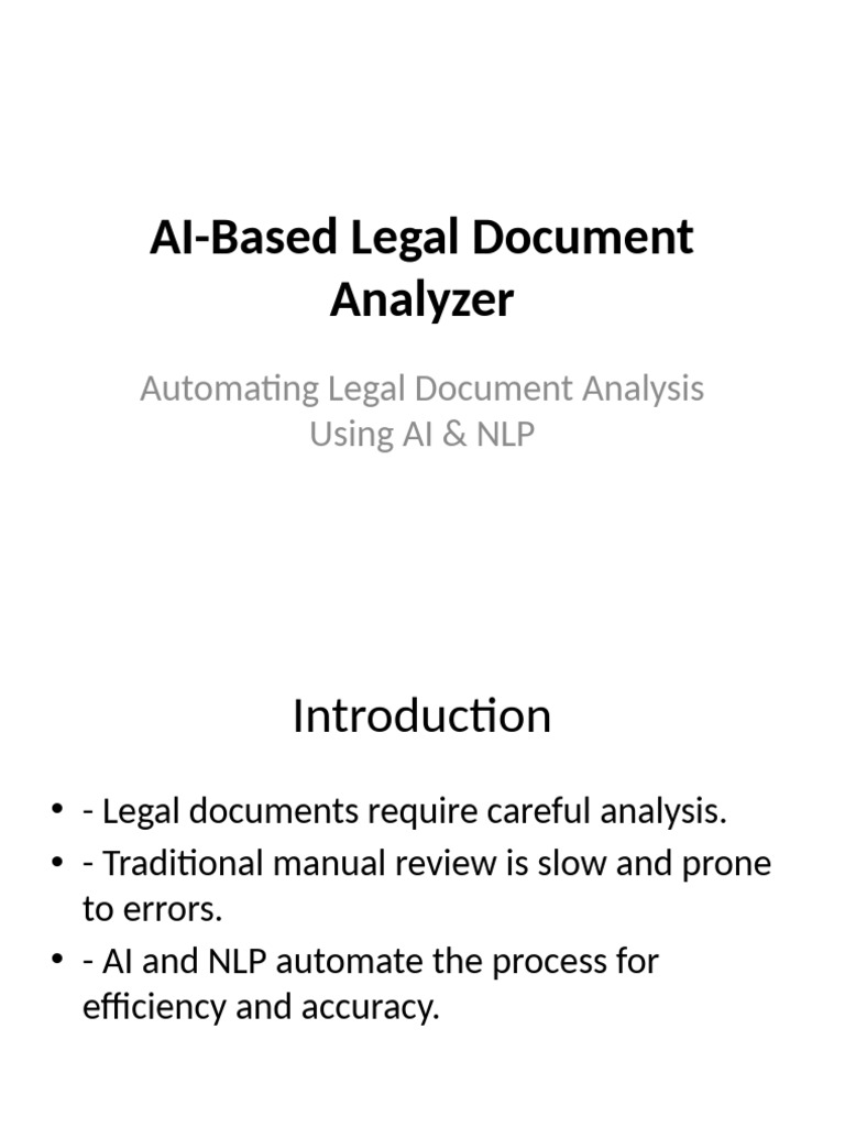 AI Legal Document Analyzer With Objectives | PDF | Artificial ...